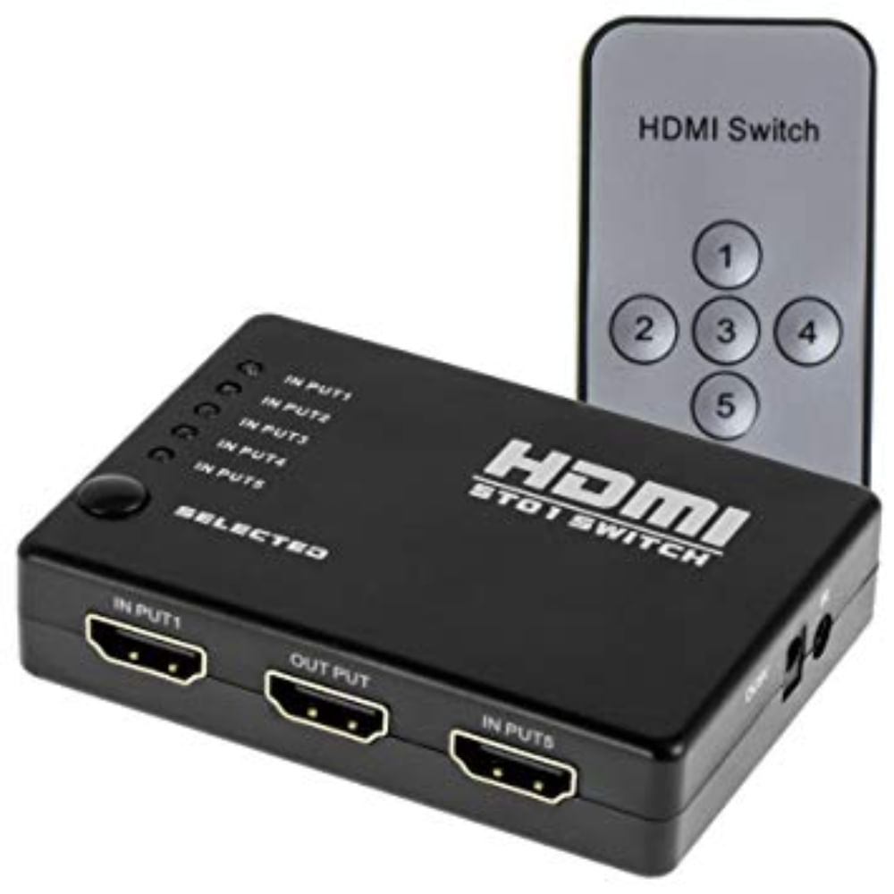 Switch HDMI 5 en 1 con Control ST01 - Negro | plazaVea - plazaVea