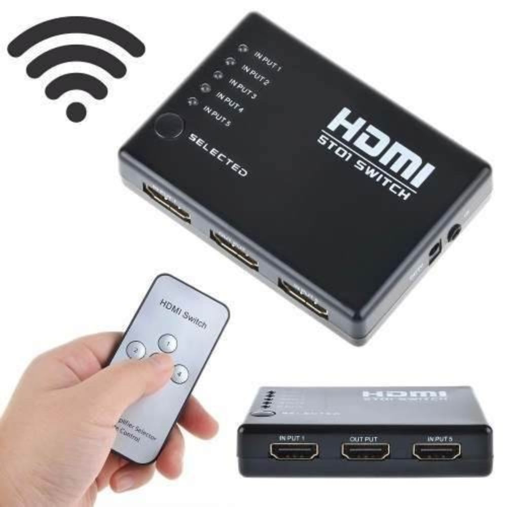 Switch HDMI 5 en 1 con Control ST01 - Negro | plazaVea - plazaVea
