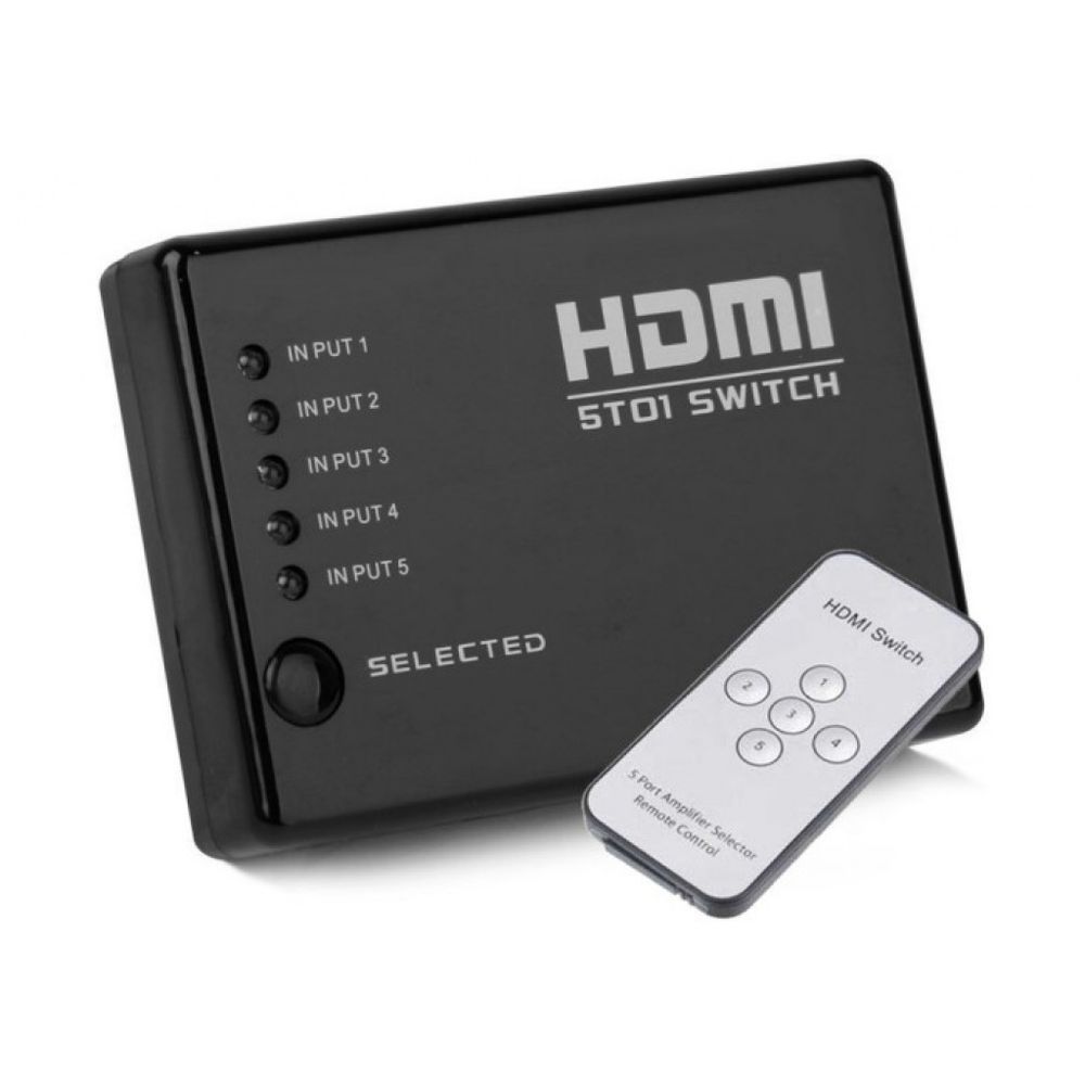 Switch HDMI 5 en 1 con Control ST01 - Negro | plazaVea - plazaVea
