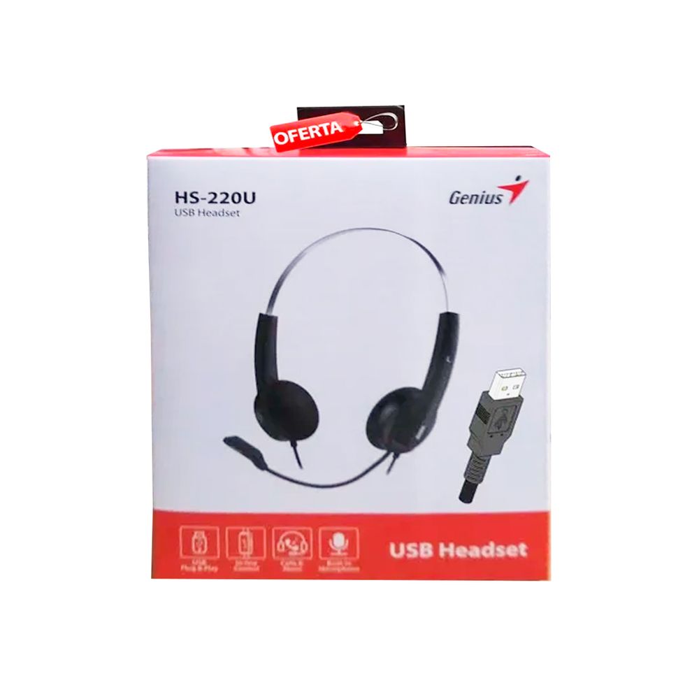 Audífono Genius HS-220U USB C/Micro Para PC Laptop Negro | plazaVea ...