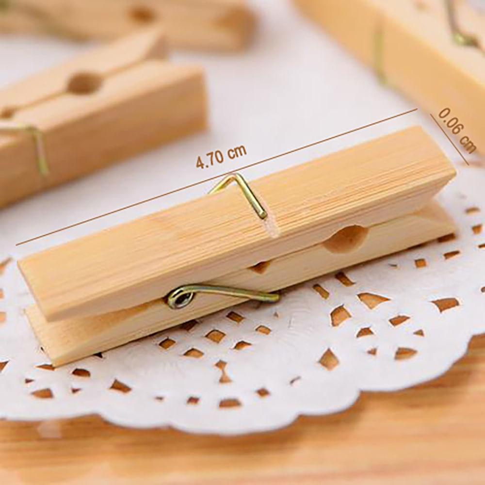 Juego de Mini Ganchos Pinzas de Madera para Decoración 50 unidades ...