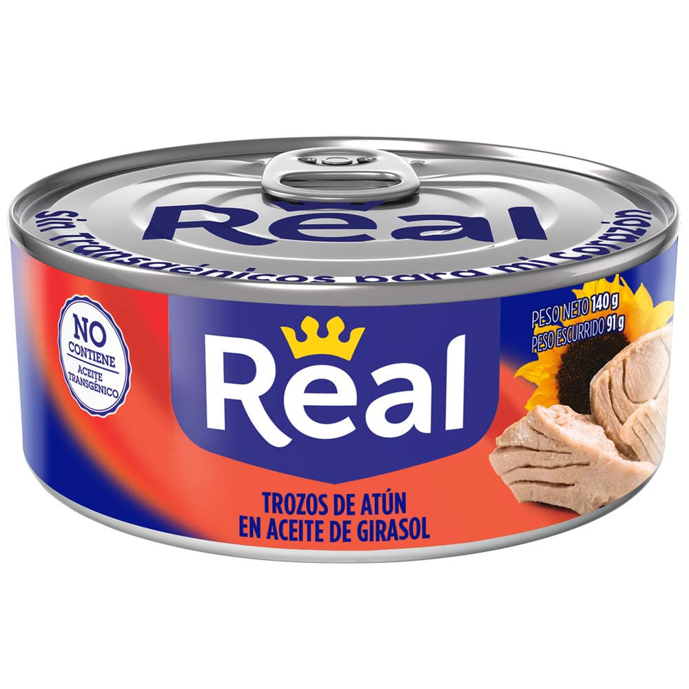 Trozos de Atún REAL en Aceite Girasol Lata 140g | plazaVea - Supermercado