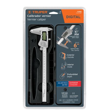 Calibrador Vernier Digital 6" Acero Inox, Std y Mm, Truper | plazaVea - plazaVea