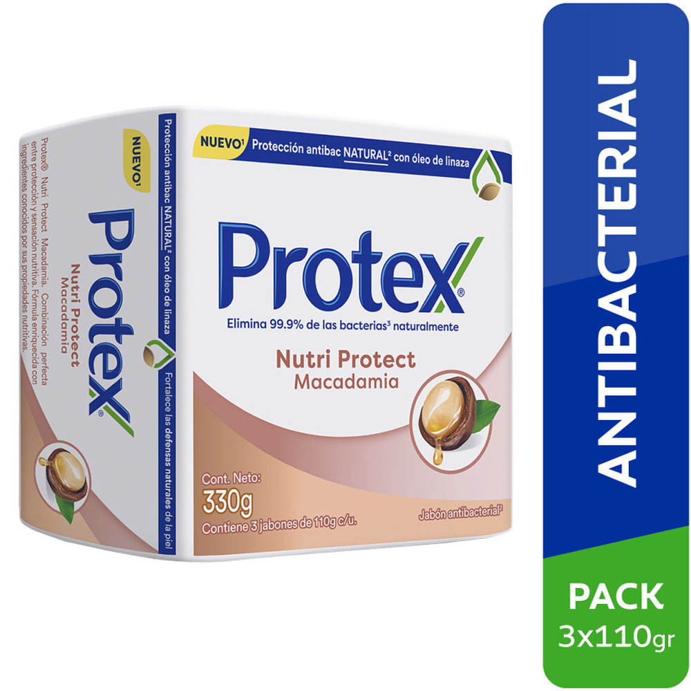 Jabón Antibacterial PROTEX Pro Hidratante Aceite de Macadamia 110g Paquete 3un | plazaVea ...