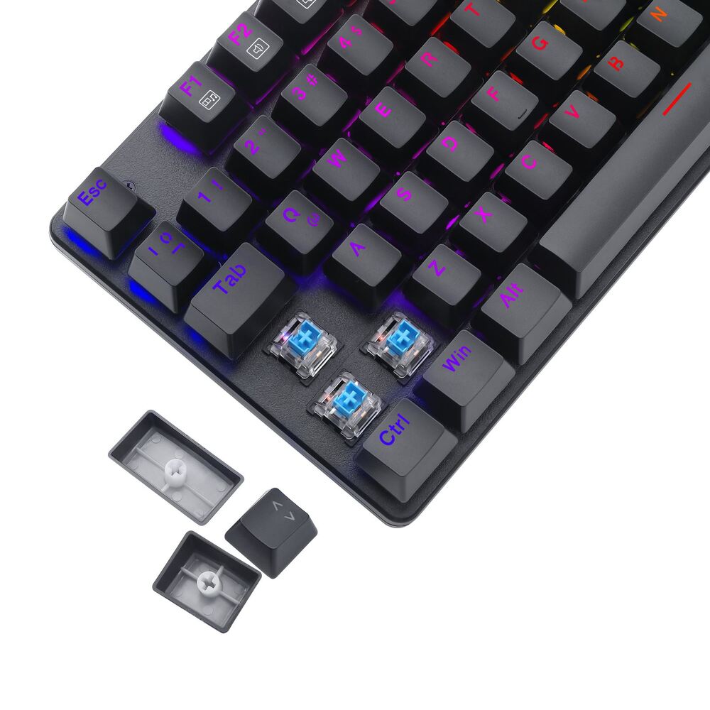 Teclado Mecánico T-Dagger T-TGK315-BL BORA RGB, Negro Blue switch ...