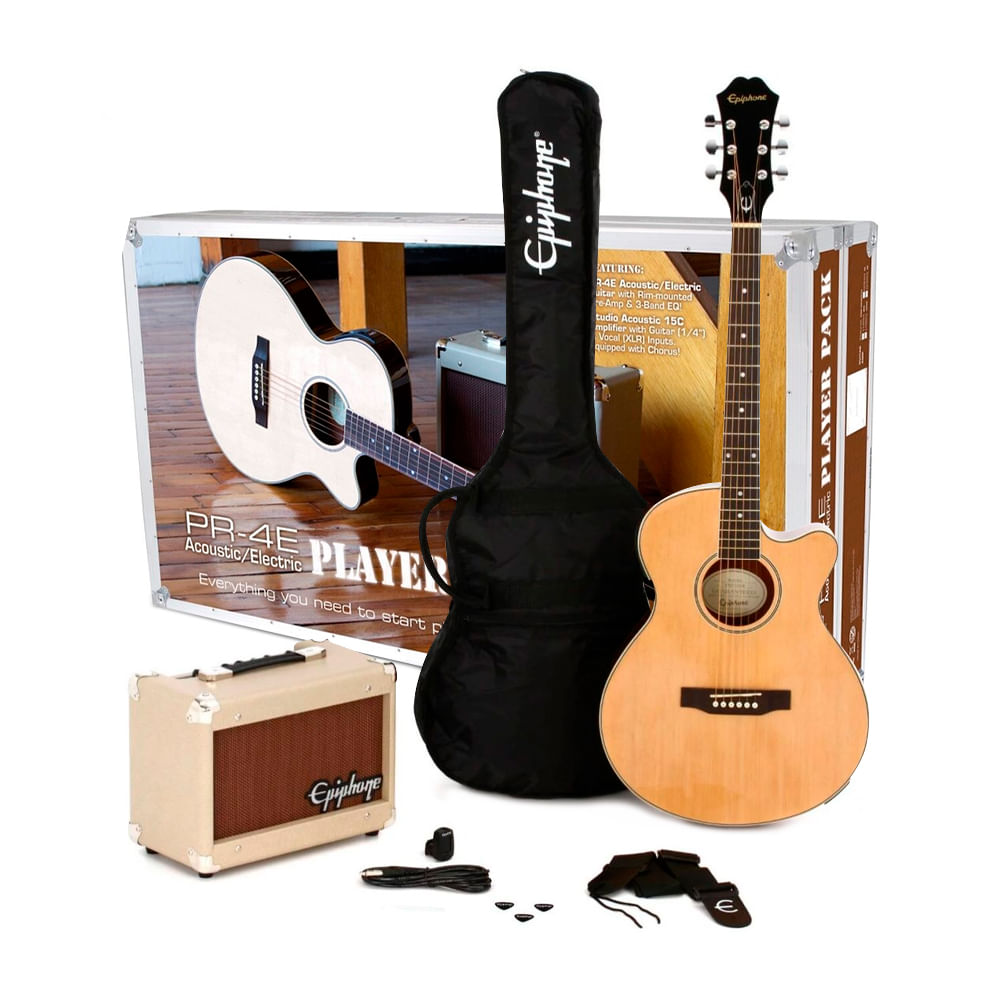 Pack de Guitarra Epiphone Pack PR-4E PPGR-EEP4NACH1 Natural | plazaVea ...