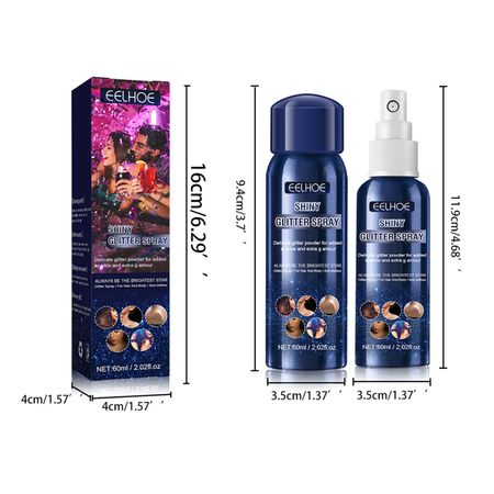 Espray de purpurina brillante para el cabello 60ml EELHOE W21240 ...