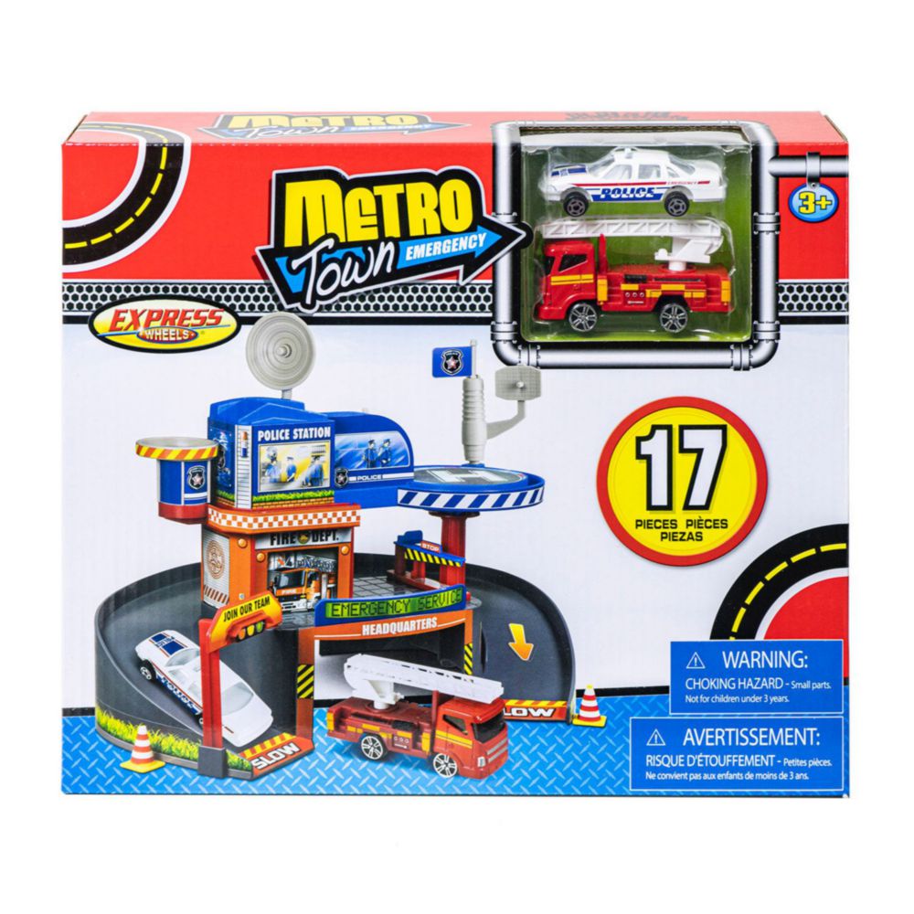 Set De Juego Express Wheels Emergencia Metro Town Con 17 Piezas ...