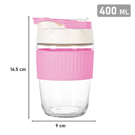 Botella Tomatodo de Vidrio Doble Boquilla Rosado A | plazaVea - plazaVea