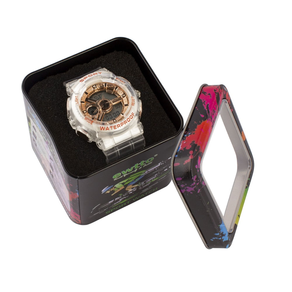 Reloj Ewtto ET-K6925Q Digital Color Blanco con Oro Rosa | plazaVea ...