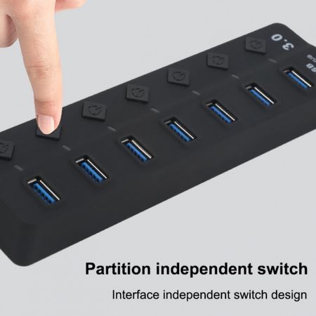 Hub Usb 3.0 de 7 Puertos con Interruptor individual 5Gbps | plazaVea - plazaVea