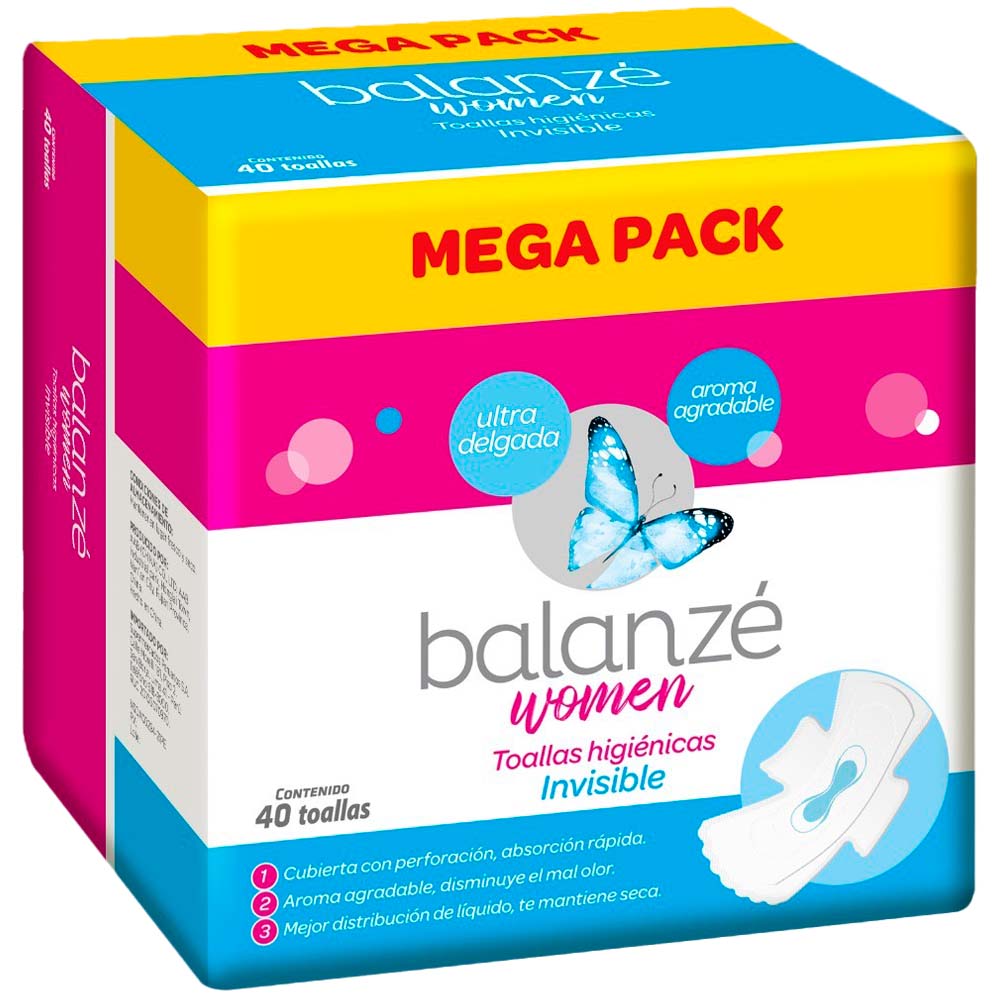 Toallas Higiénicas Invisible BALANZÉ WOMEN Paquete 40un | plazaVea ...