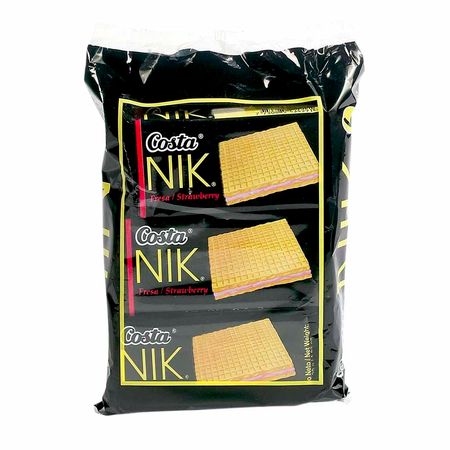 Wafer Cuadrado NIK Relleno con Crema Sabor a Fresa Paquete 6un ...