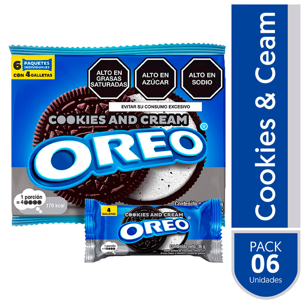 Galleta NABISCO Oreo Cookies & Cream Paquete 6un | plazaVea - Supermercado
