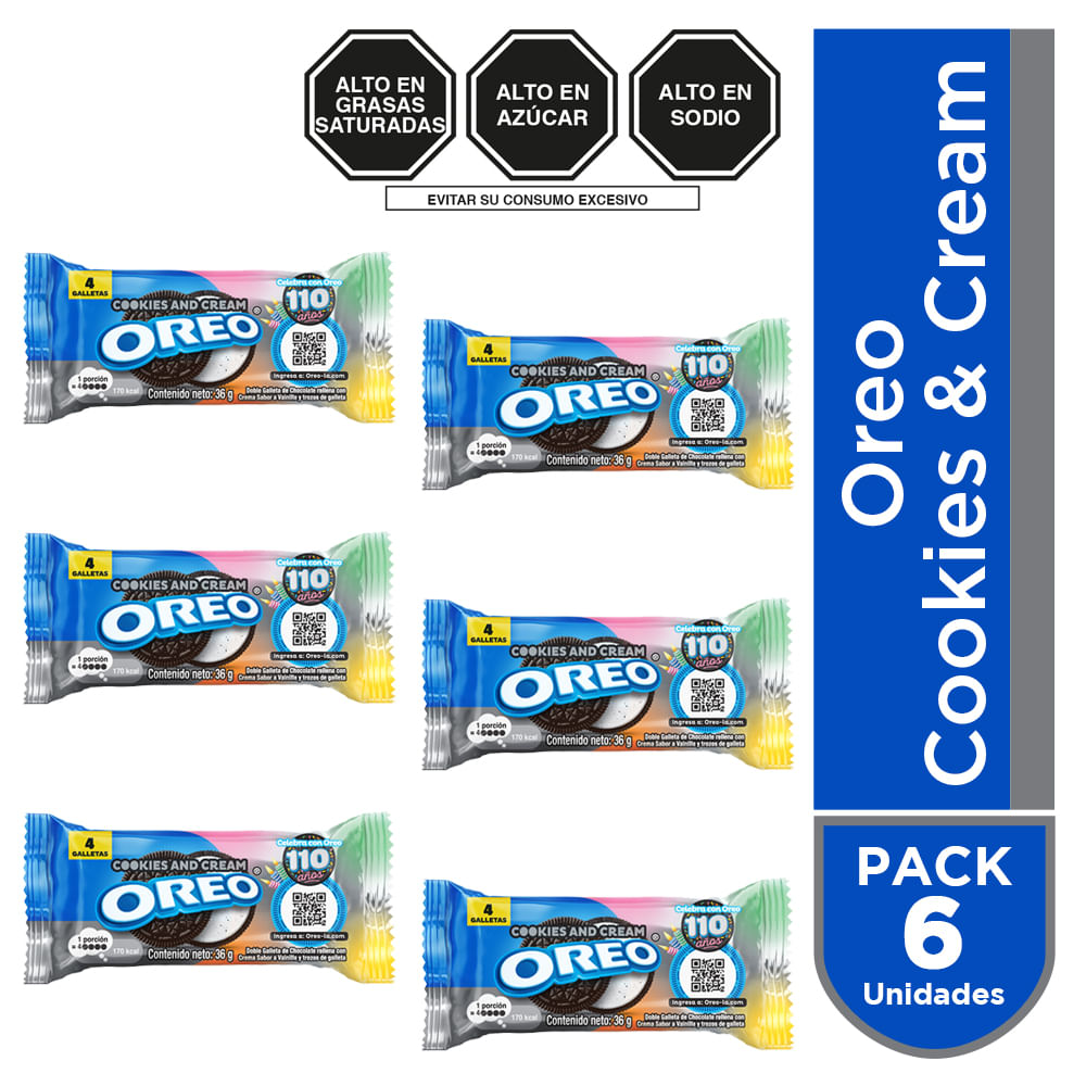 Galleta NABISCO Oreo Cookies & Cream Paquete 6un | plazaVea - Supermercado