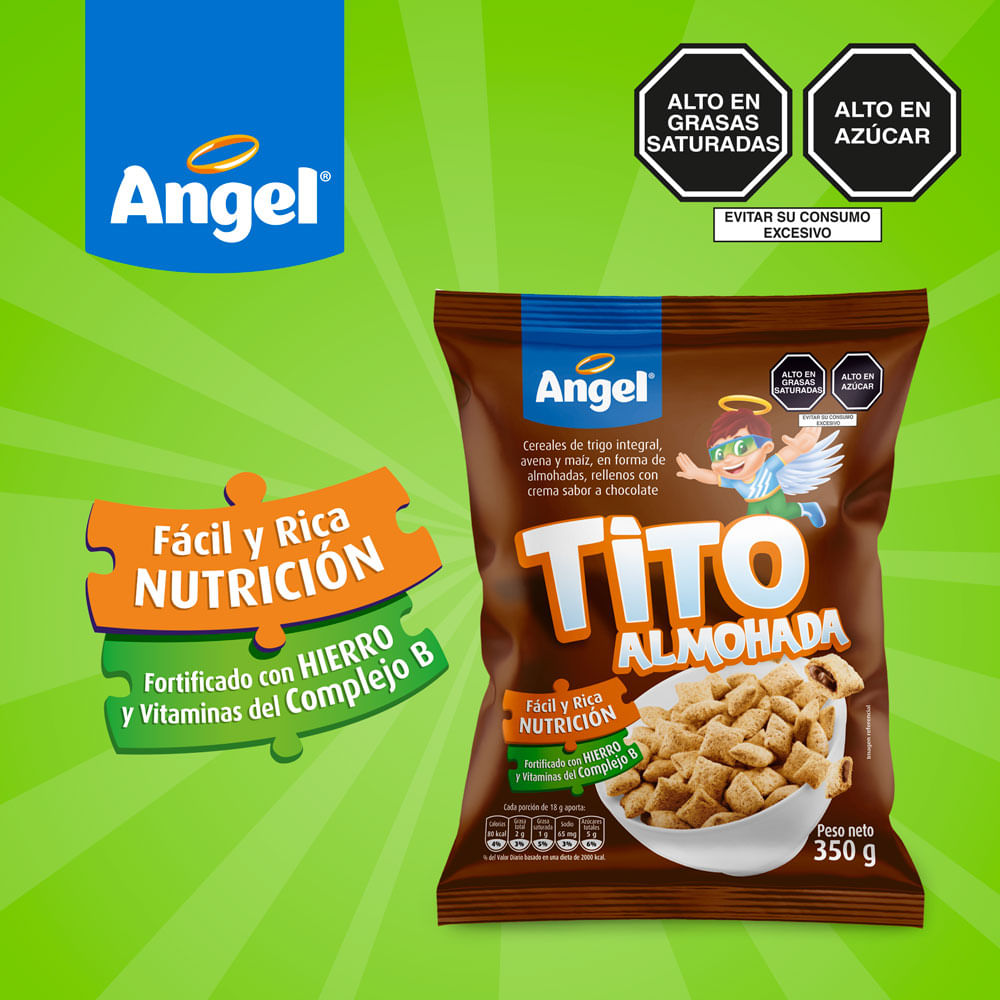Cereal ÁNGEL Trigo Integral de Avena y Maíz Sabor a Chocolate Bolsa ...