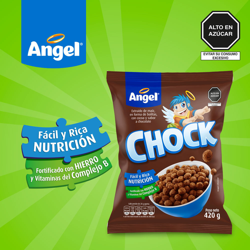 Cereal ÁNGEL Maíz Trigo y Avena Sabor a Chocolate Bolsa 420g | plazaVea ...