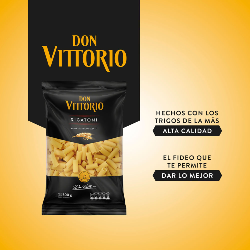 Fideos DON VITTORIO Rigatoni Bolsa 500g | plazaVea - Supermercado