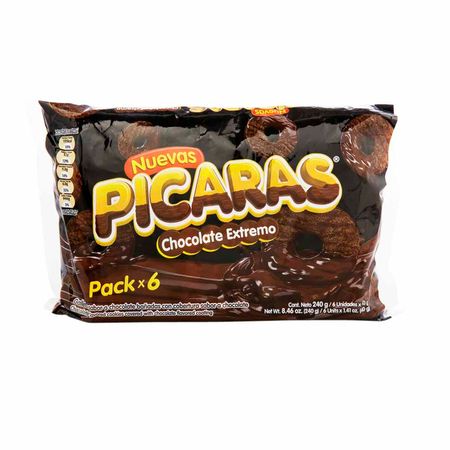 Galletas PICARAS Chocolate Extremo Bañadas con Sabor a Chocolate ...