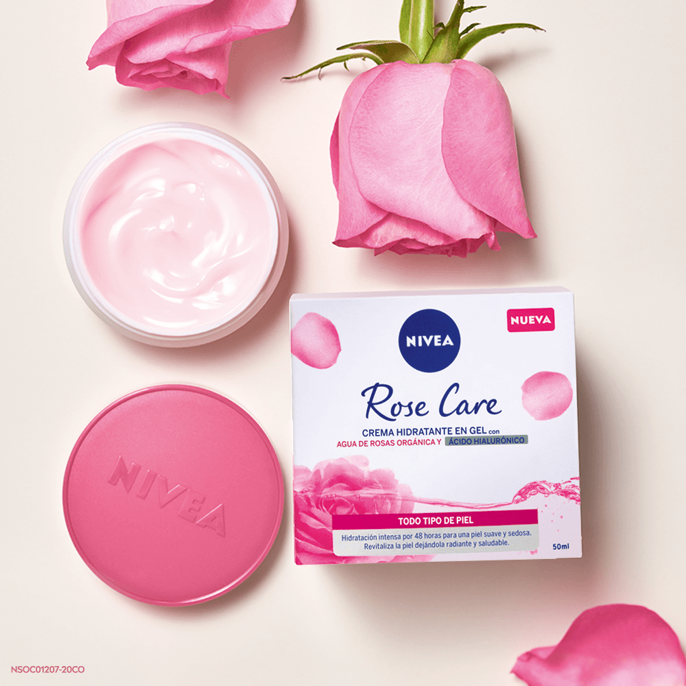 Crema Facial Hidratante en Gel NIVEA Rose Care con Ácido Hialurónico ...