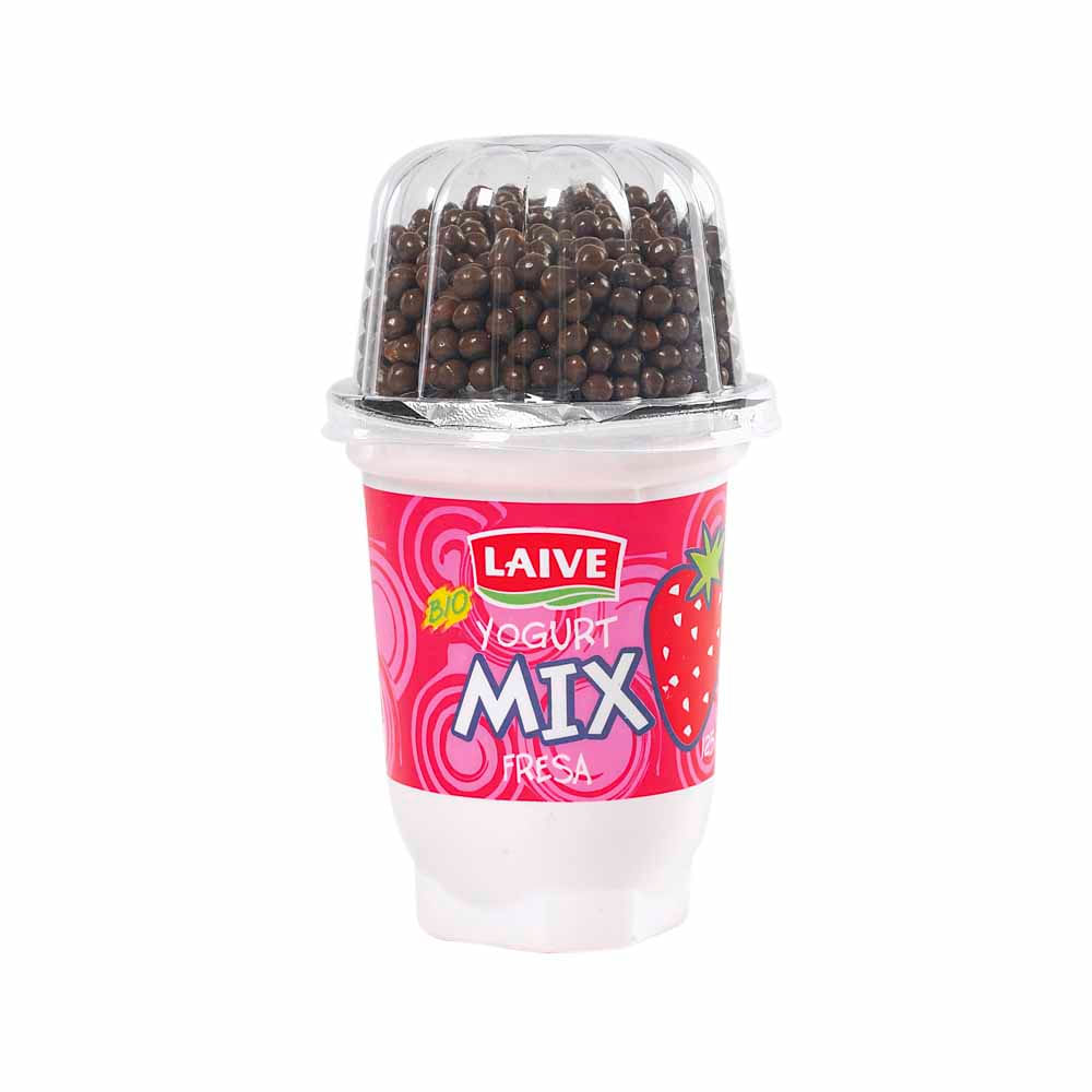 Yogurt LAIVE Mix Fresa con Bolitas de Chocolate Vaso 125g - Supermercado