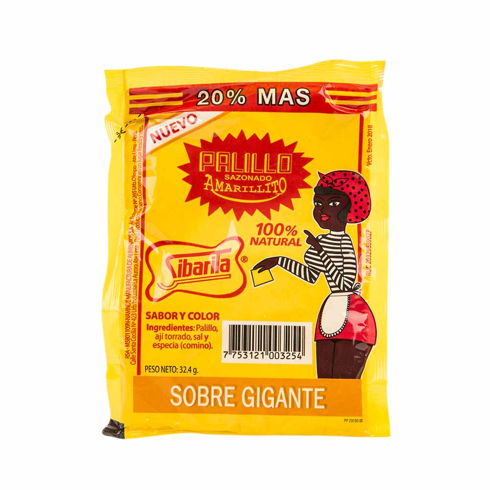 Condimento SIBARITA Palillo amarillito Sobre 32.4Gr - Supermercado