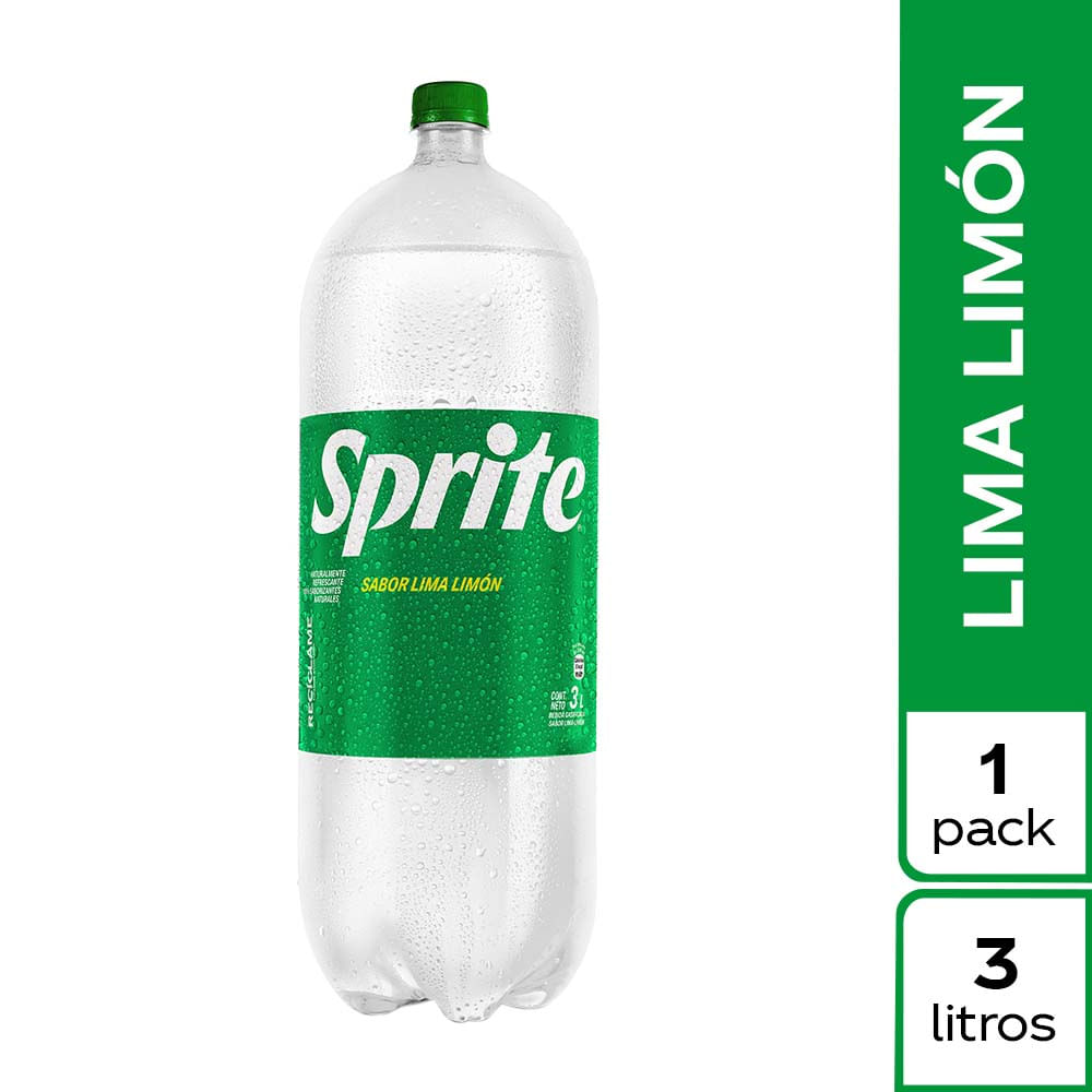 Gaseosa SPRITE Lima Limón Botella 3L | plazaVea - Supermercado