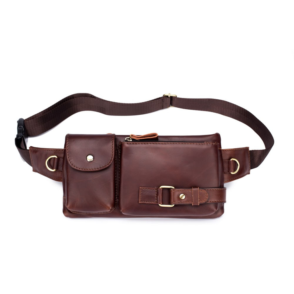 Cangurera de Cuero Mate BullCaptain YB-020-BR Marrón | plazaVea - plazaVea