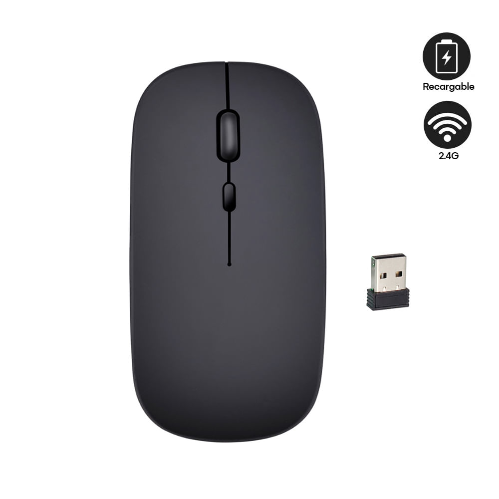 Mouse inalámbrico Recargable - Negro 2.4G | plazaVea - plazaVea