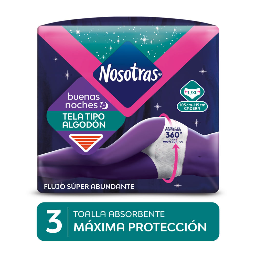 Calzón Nocturno NOSOTRAS Máxima Protección Talla L/XL Paquete 3un ...