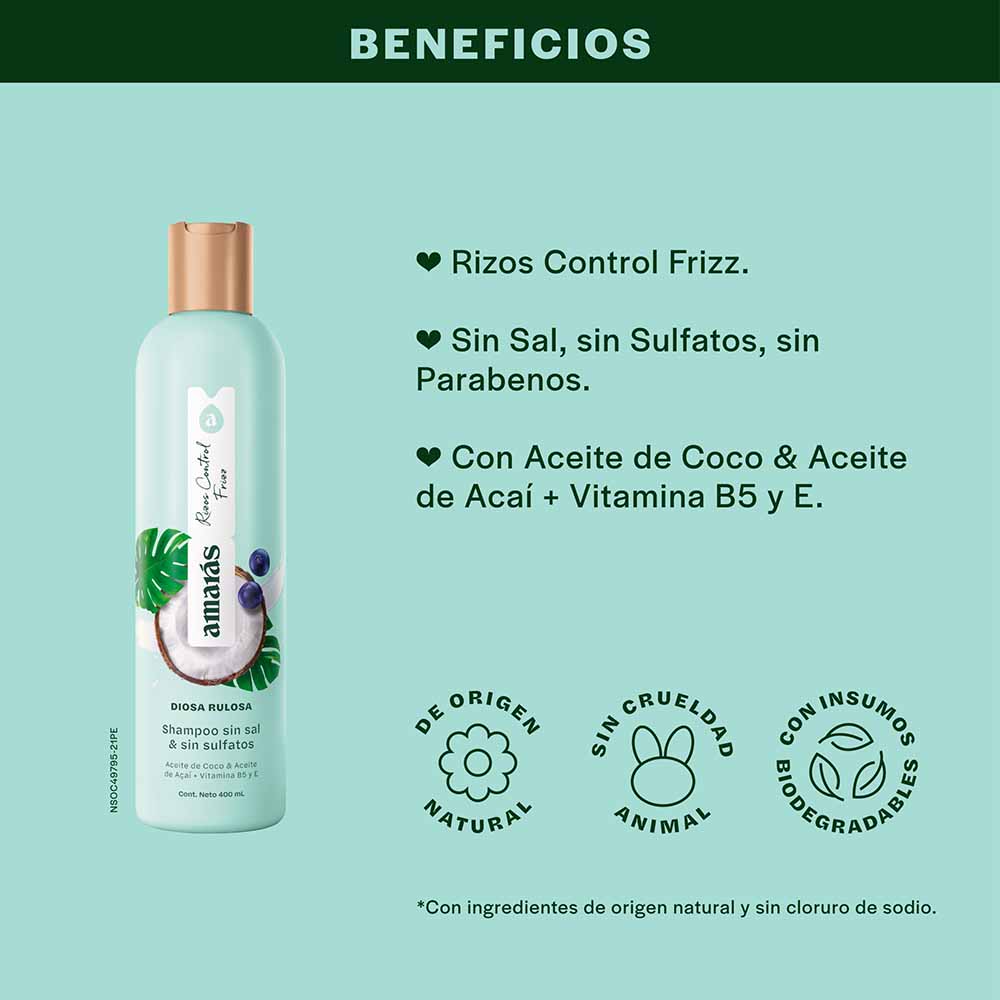 Shampoo AMARÁS Diosa Rulosa Frasco 400ml | plazaVea - plazaVea Shampoo AMARÁS Diosa Rulosa Frasco 400ml | plazaVea - plazaVea