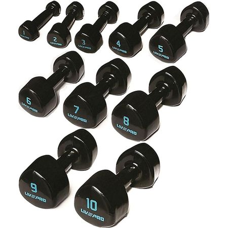 Studio Dumbbell Set de Pesas 8 Kilos x2 Mancuernas Vinilo Live Up ...