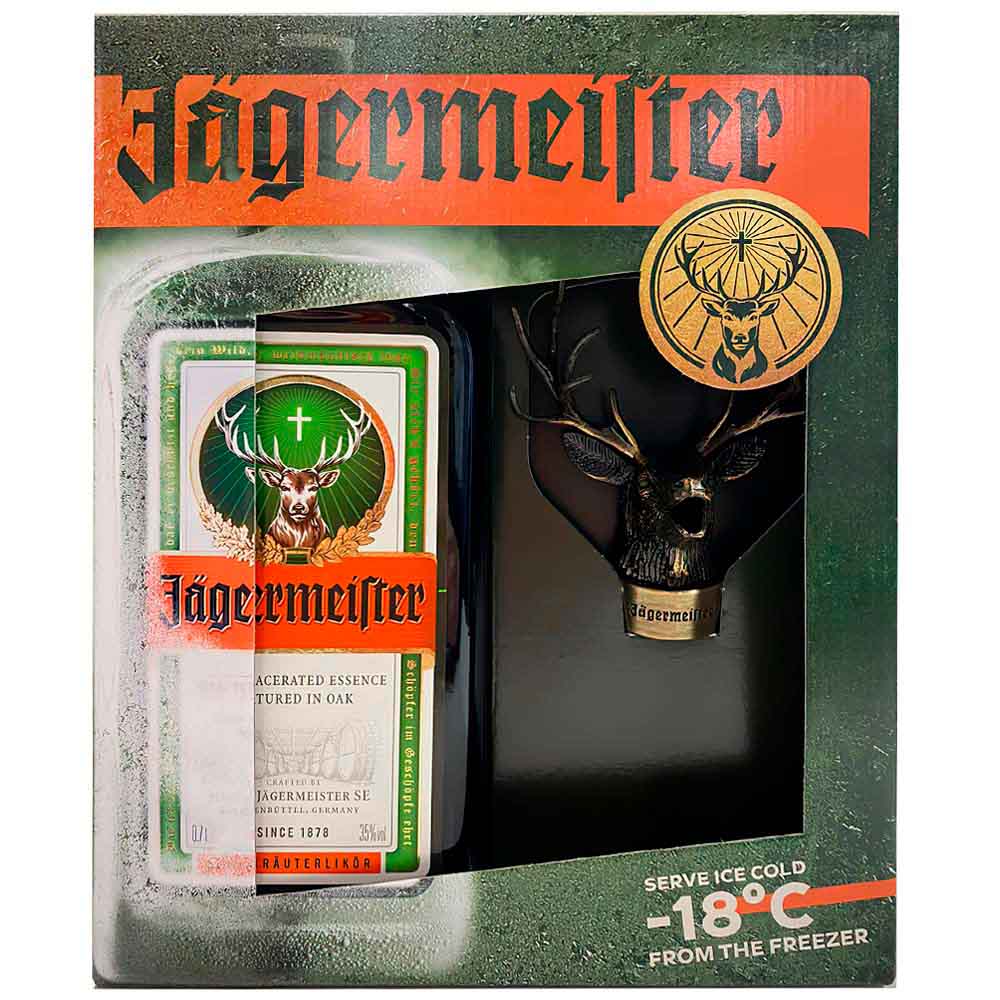 Pack Licor de Hierbas JÄGERMEISTER Botella 700ml + Vertidor | plazaVea ...