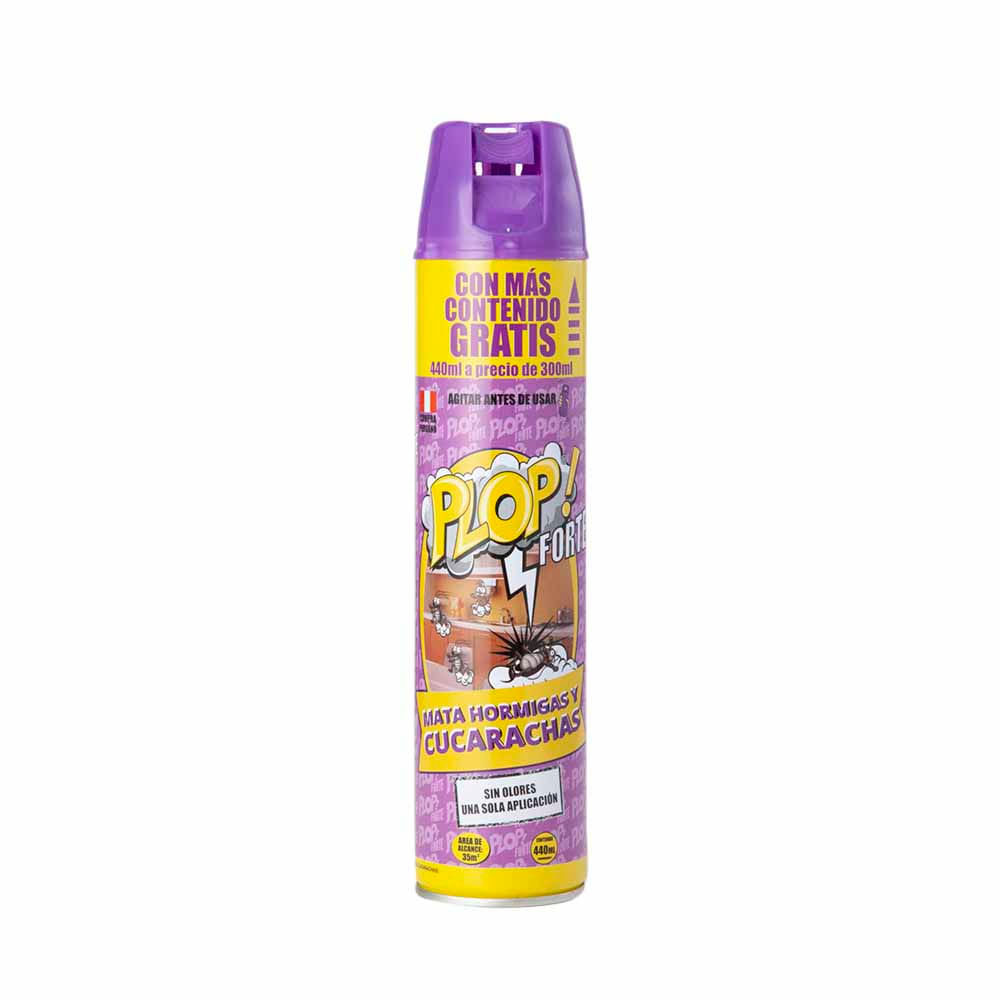 Insecticida Aerosol PLOP FORTE Mata Hormigas y Cucarachas Frasco 440ml ...