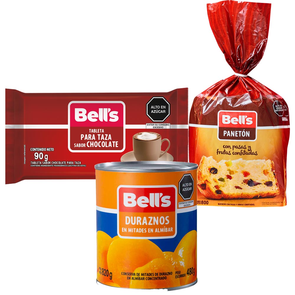 Pack Panetón BELL'S Bolsa 800g + Chocolate para Taza BELL'S Tableta 90g ...