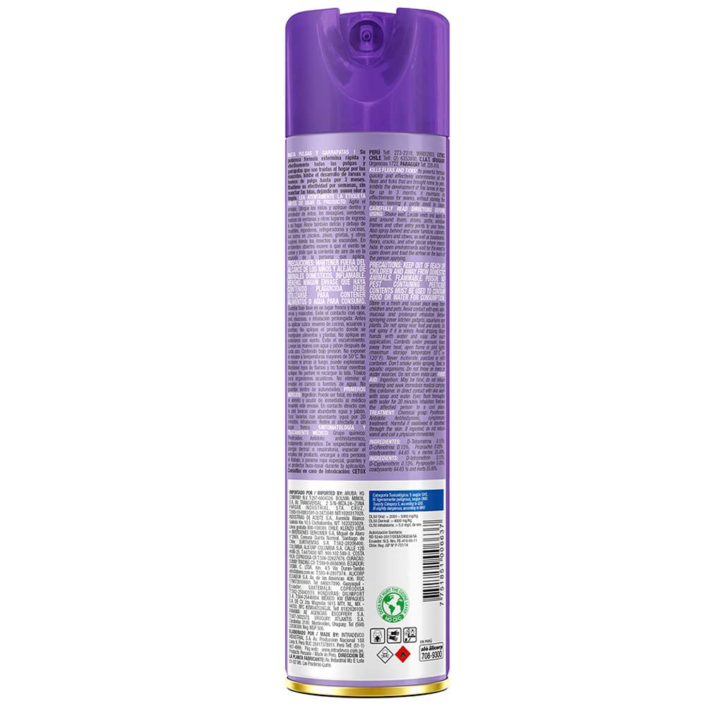 Insecticida en Aerosol SAPOLIO Mata Pulgas y Garrapatas Frasco 360ml ...