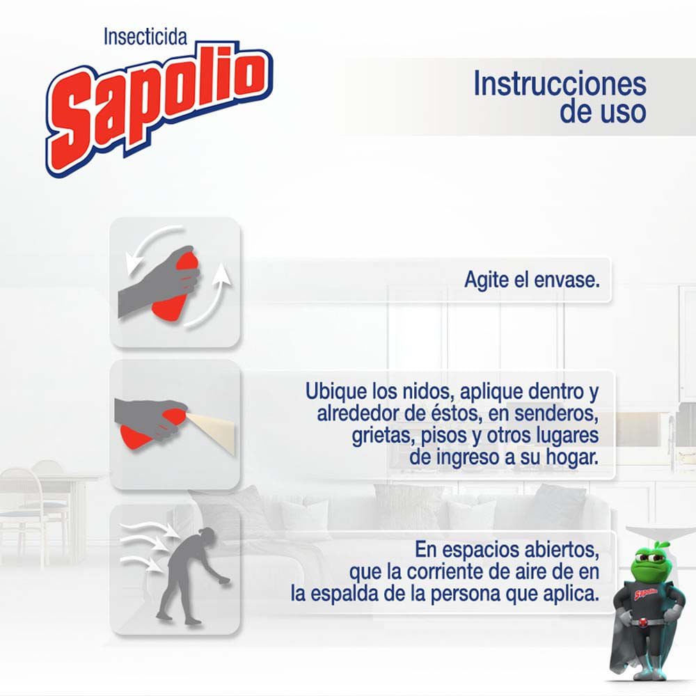 Insecticida en Aerosol SAPOLIO Mata Pulgas y Garrapatas Frasco 360ml ...
