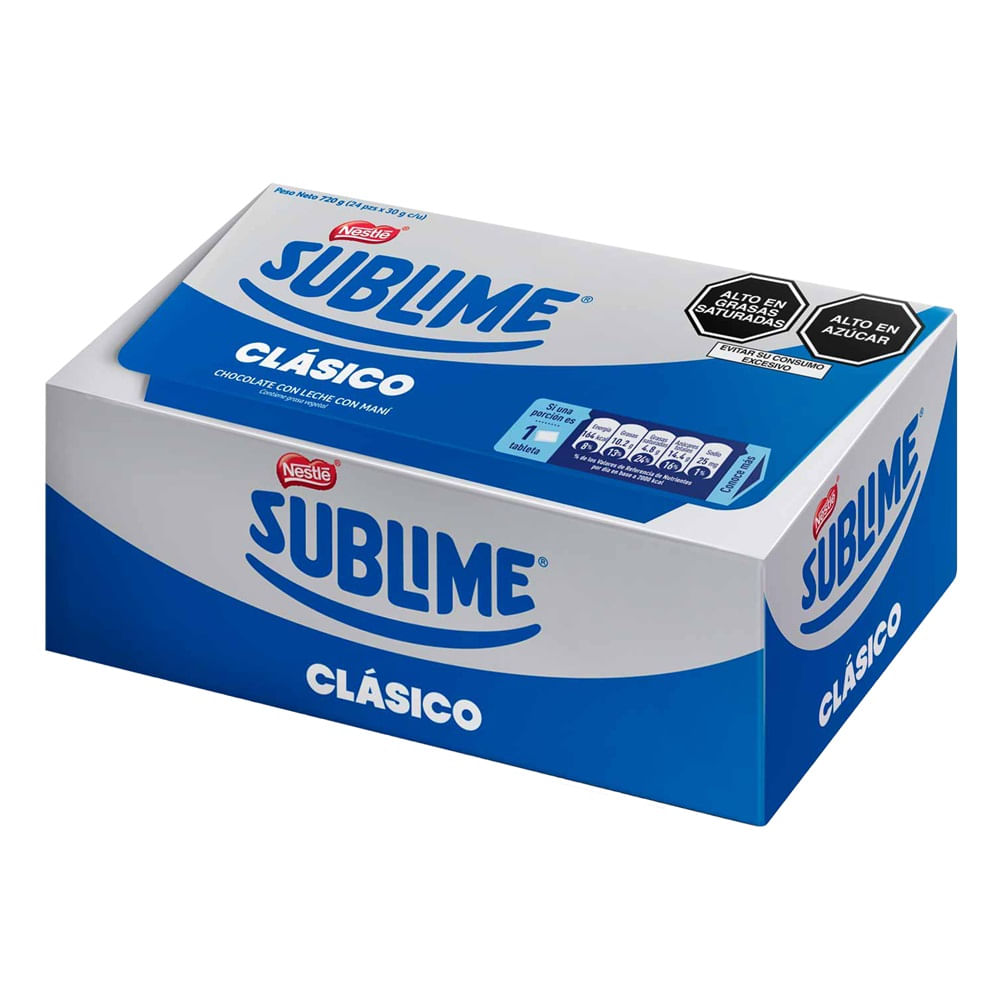 Chocolate con Maní SUBLIME Clásico Caja 24un | plazaVea - Supermercado