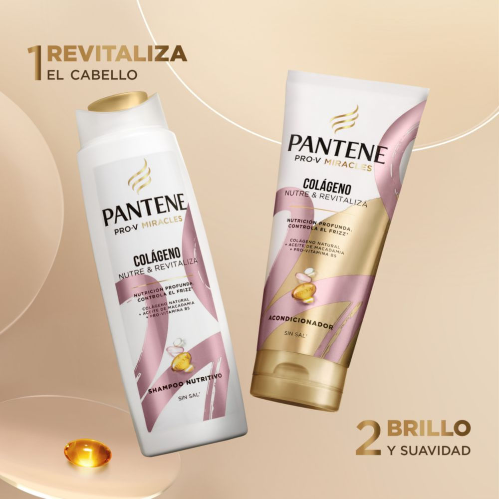 Pack PANTENE Shampoo Colágeno Frasco 300ml + Acondicionador Colágeno Frasco 250ml | plazaVea ...