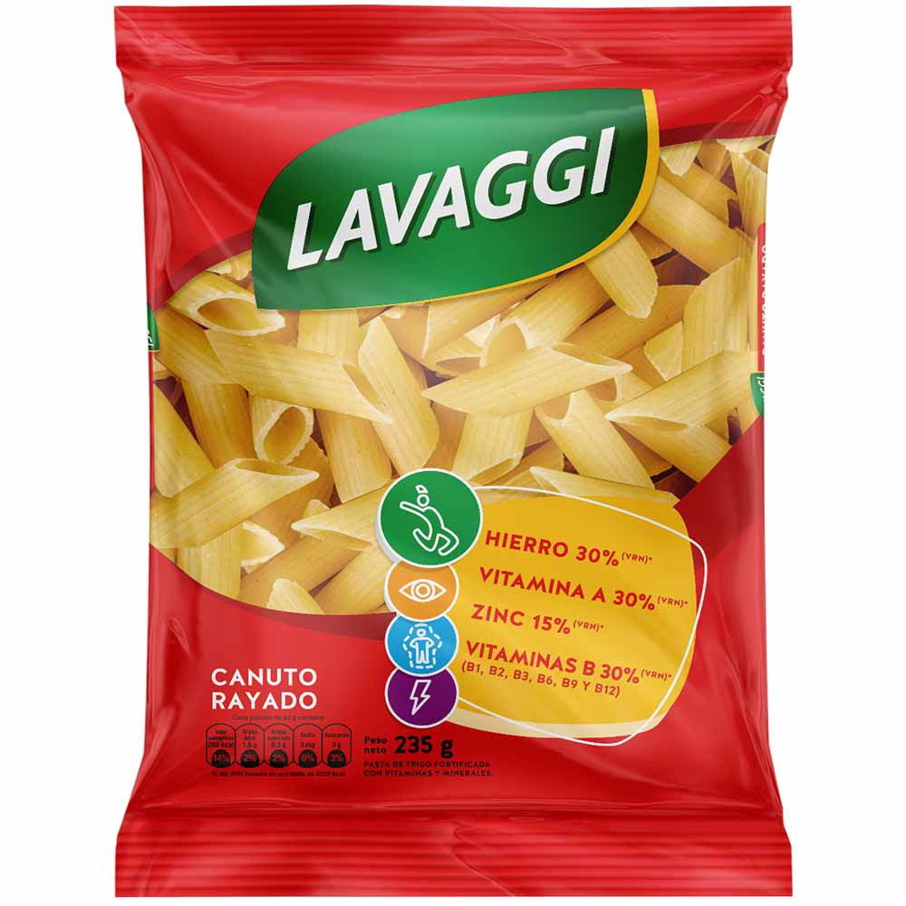 Fideo Canuto Rayado LAVAGGI Bolsa 235g | plazaVea - Supermercado