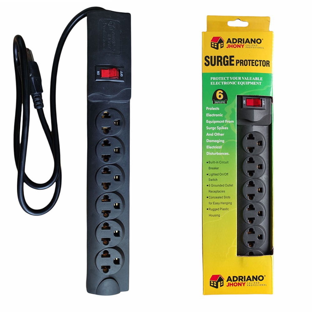 Extensión de 6 Salidas Cable 1 Metro Toma Corriente Switch Encendido ...