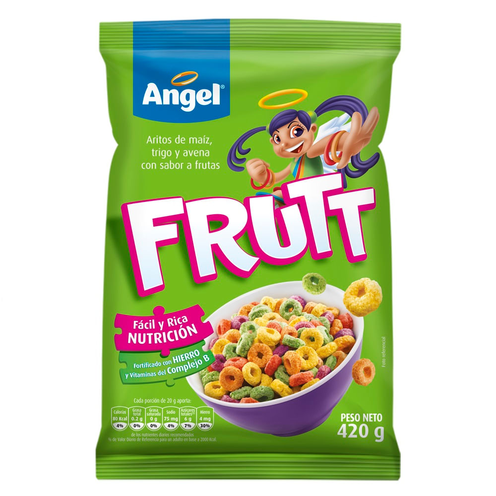 Cereal ANGEL Maíz trigo y avena sabor frutas Bolsa 420Gr | plazaVea ...