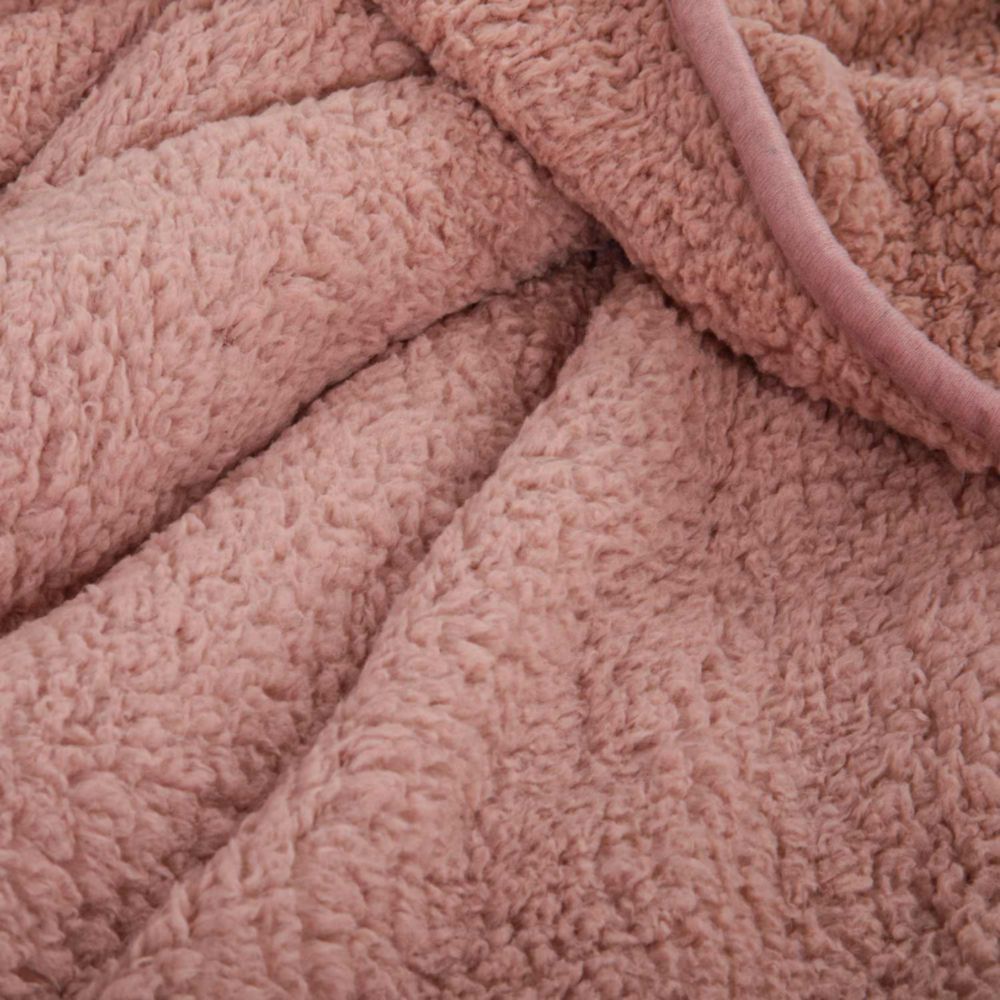 Frazada Borde Sherpa Rosa 100% poliéster | plazaVea - plazaVea