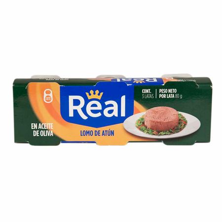 Lomo de Atún REAL en Aceite de Oliva Lata 80g Paquete 3un - Supermercado