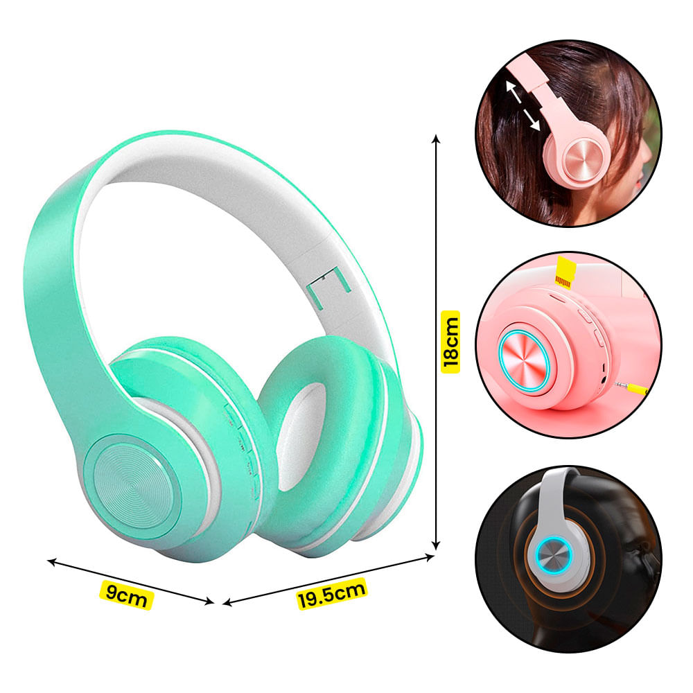 Audífonos Bluetooth Led B39 - Celeste | plazaVea - Supermercado