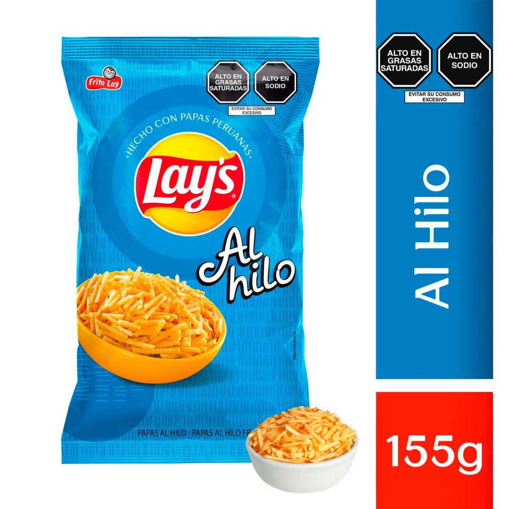 Papas al Hilo LAY'S Sal Bolsa 155g| plazaVea - Supermercado