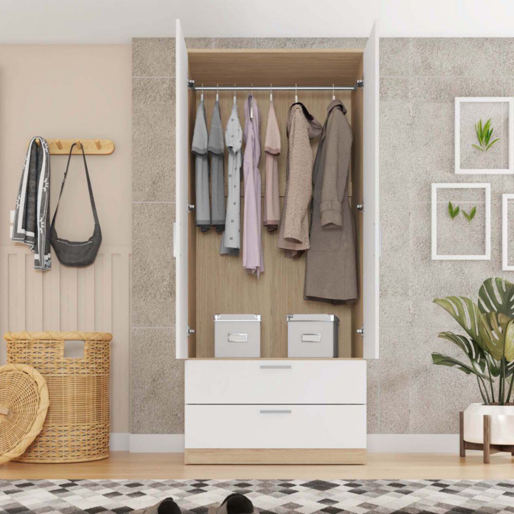 Ropero Lili 2 Puertas 2 Cajones Blanco | plazaVea - plazaVea