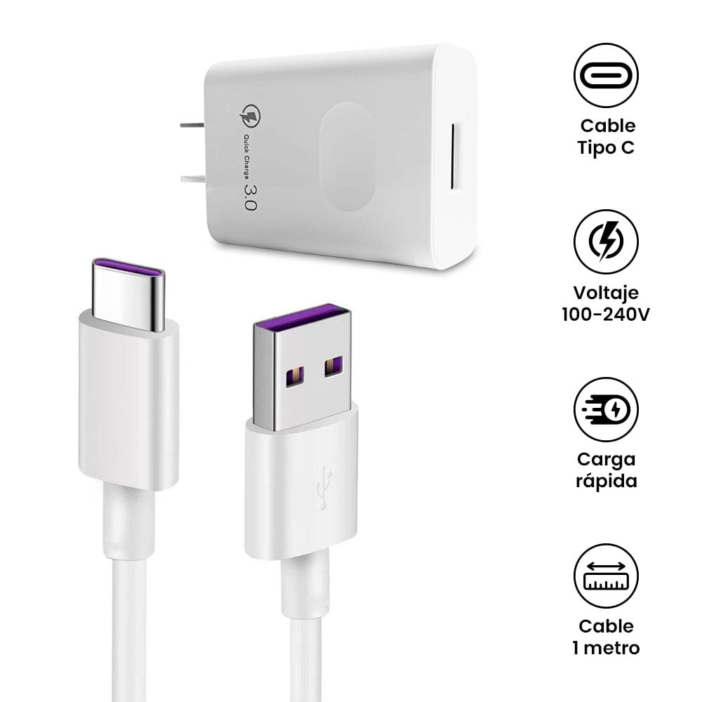 Cargador y Cable Entrada USB Tipo C 100 cm | plazaVea - Supermercado