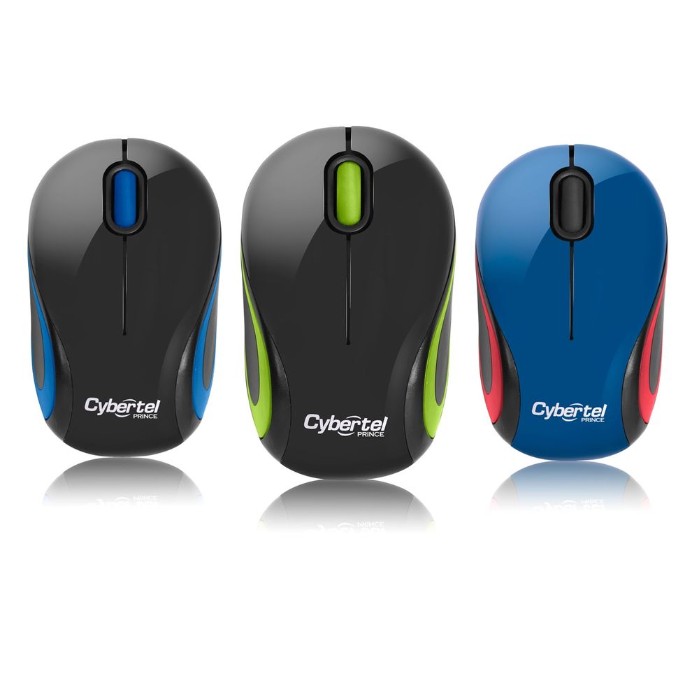 Mouse Cybertel CYB M300 Óptico Inalámbrico colores azul, rojo y verde ...