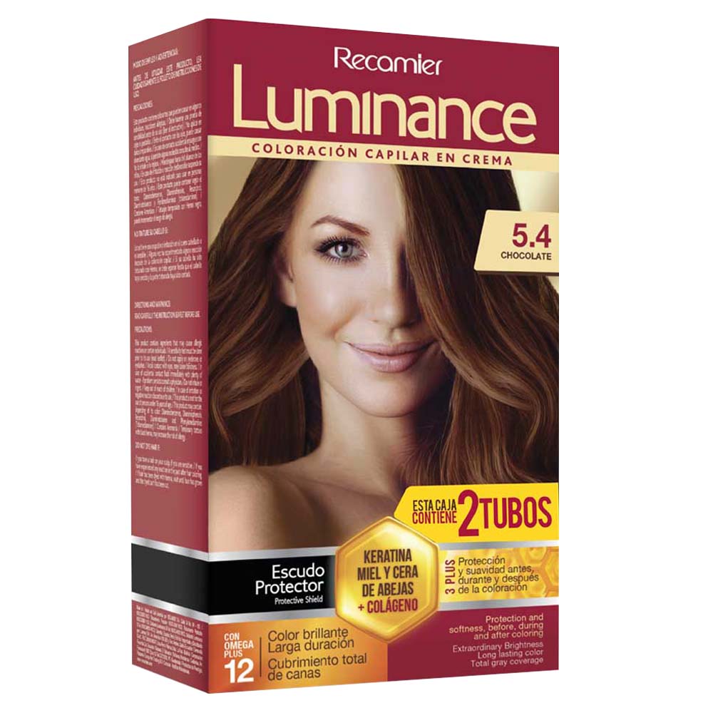 Tinte para Cabello LUMINANCE Internacional 5.4 Chocolate Paquete 2un ...
